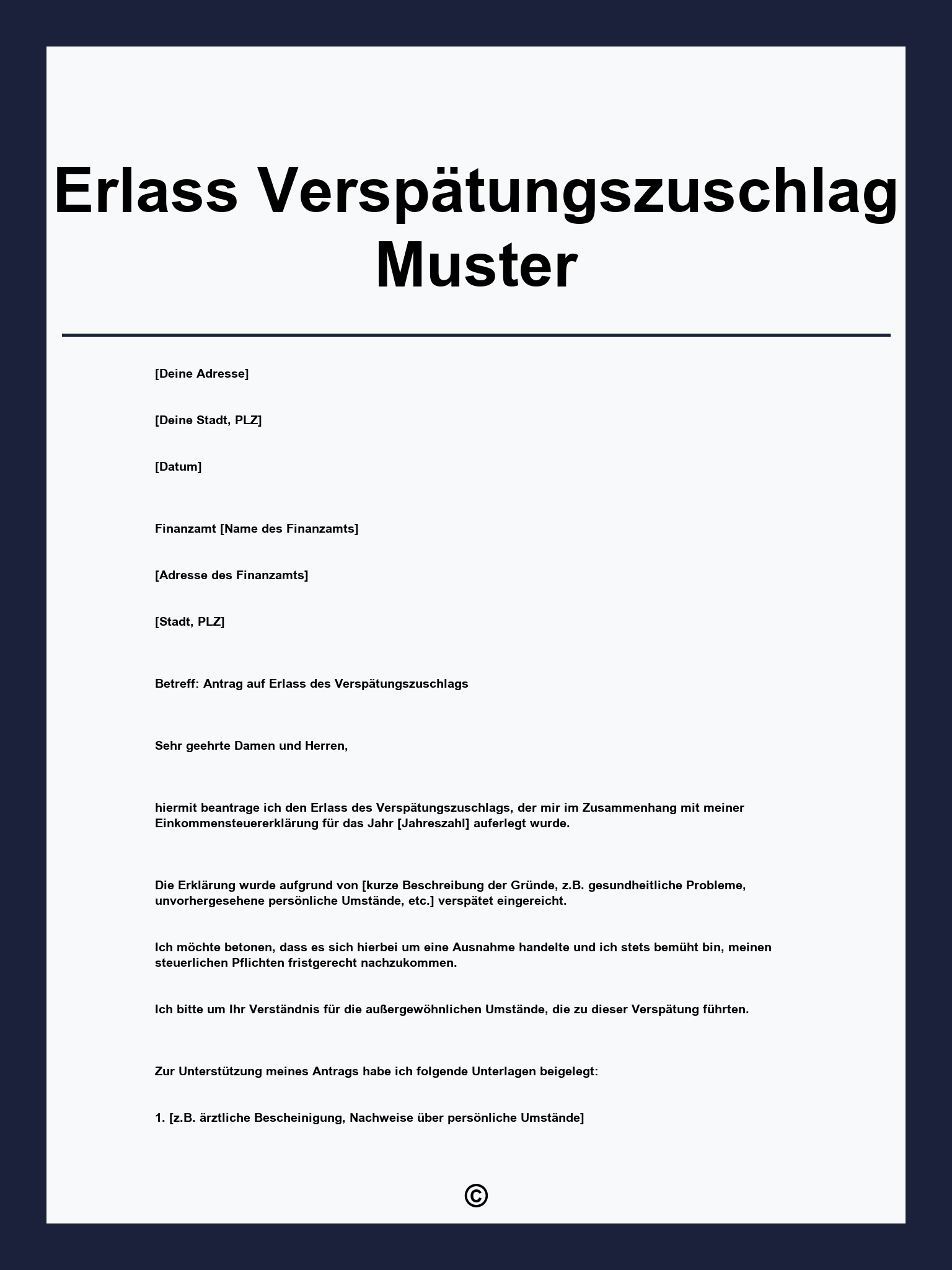 Erlass Verspätungszuschlag Muster